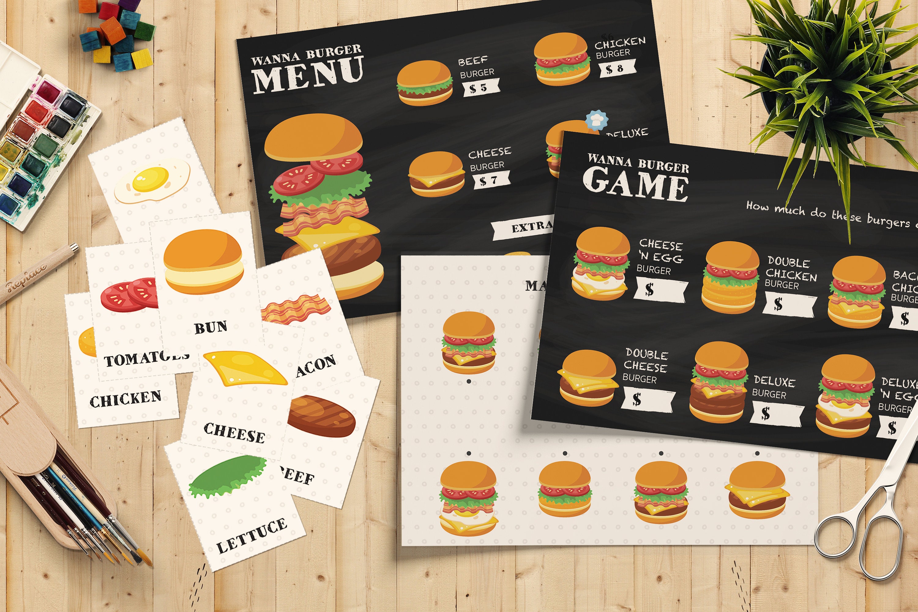 Burger Menu Game | Pretend Restaurant | Money and Counting | Kids Flash ...