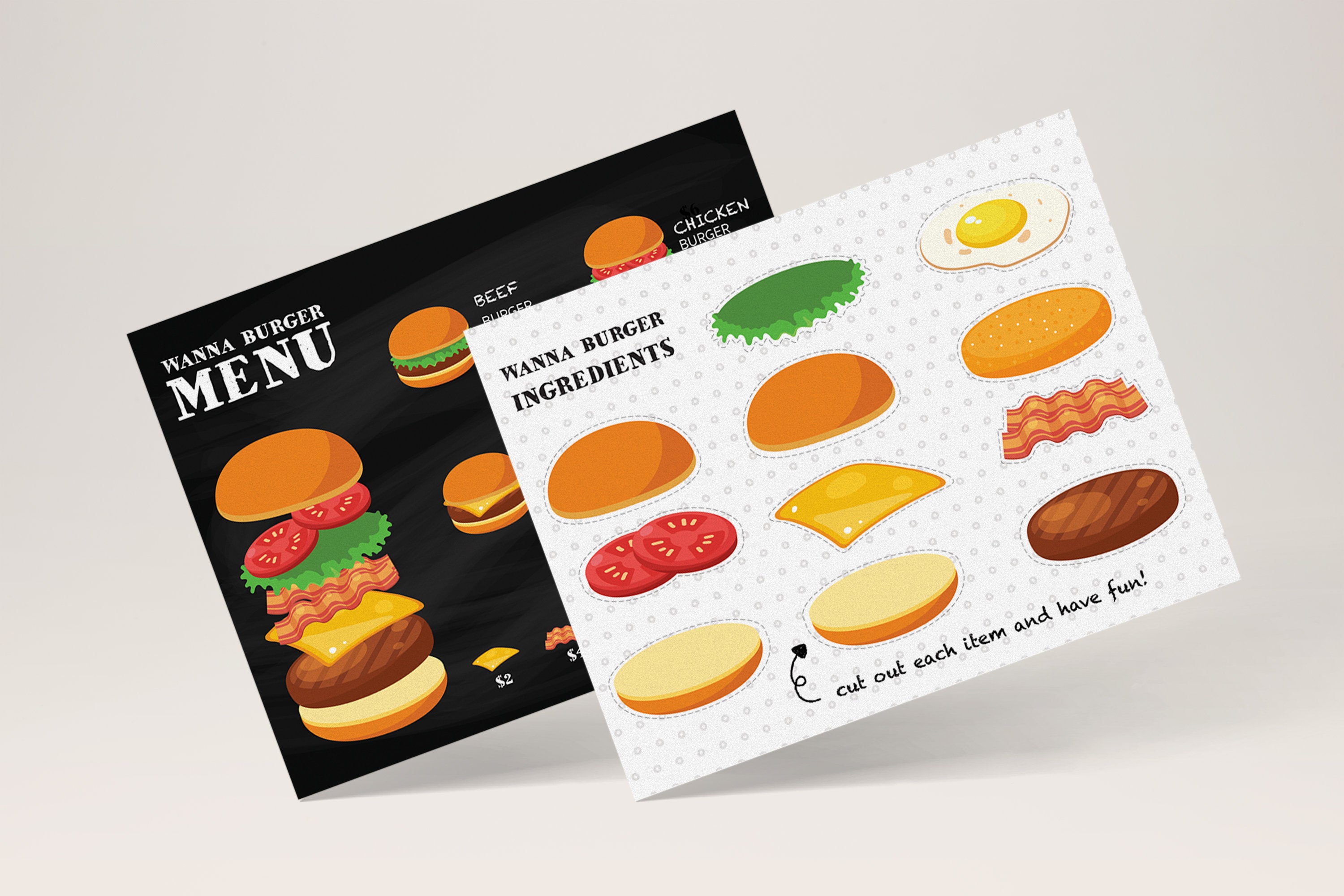 Jeu de menu de hamburgers Faire semblant de restaurant Argent et comptage Cartes flash pour enfants Logique et jeu d association Telechargement instantane Etsy France