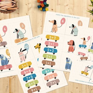 Puppy Math Cards | Dog Math Game | Numbers Game | Math Numeracy Game ...