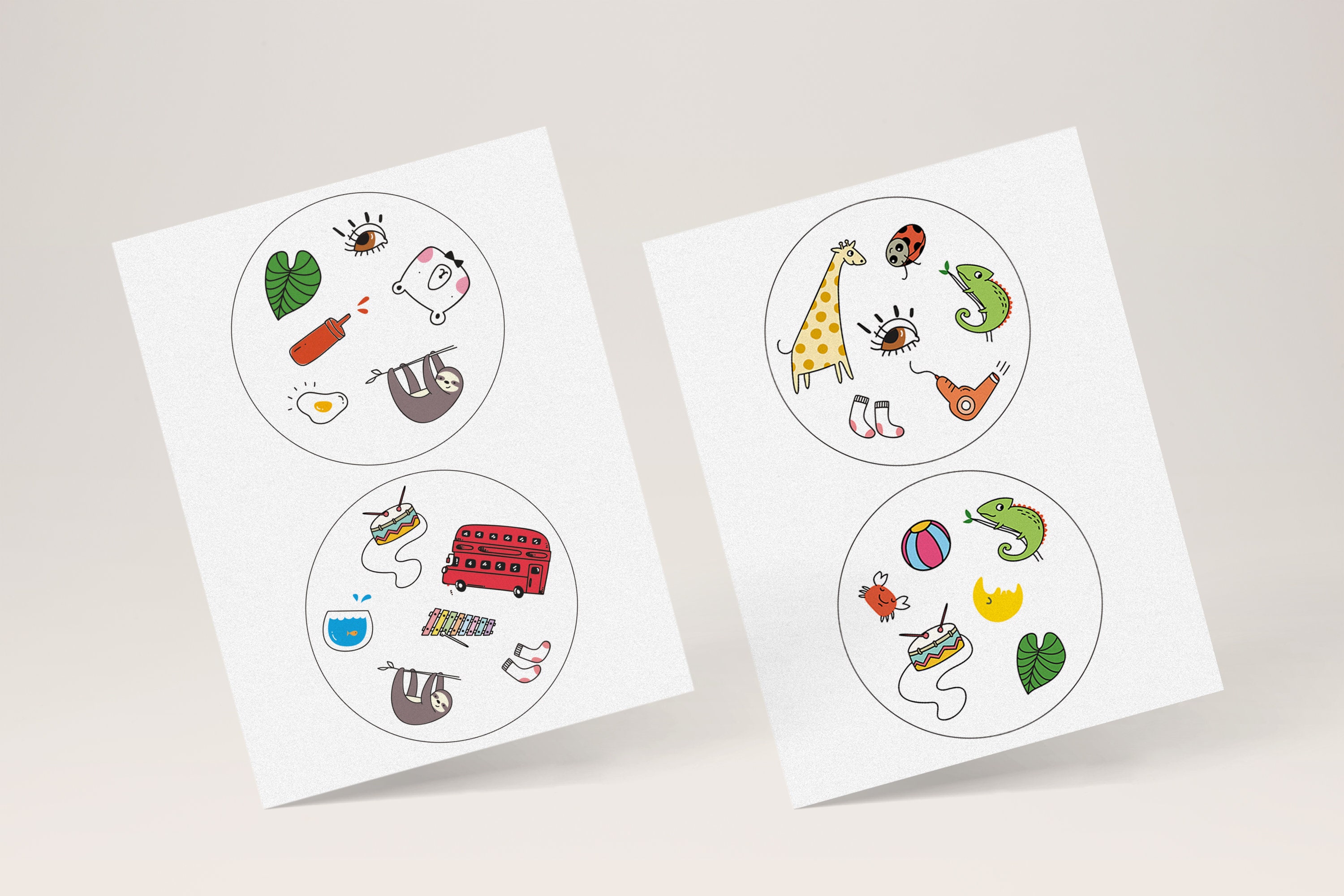 Doodles "spot It" Learning Game | Matching Game | Find and Seek Game ...