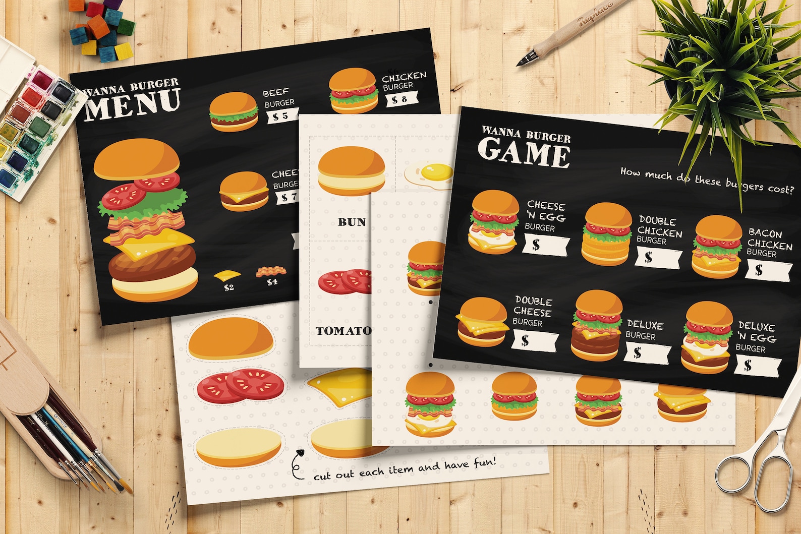 Burger Menu Game | Pretend Restaurant | Money and Counting | Kids Flash ...