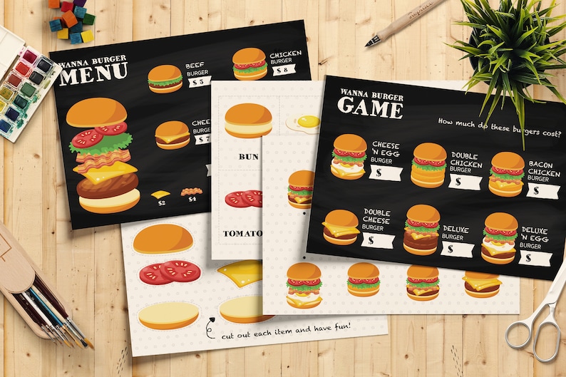 Burger Menu Game | Pretend Restaurant | Money and Counting | Kids Flash ...