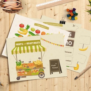 Fruits and Vegetables Stall Market Fun | Number Match and Name Match ...