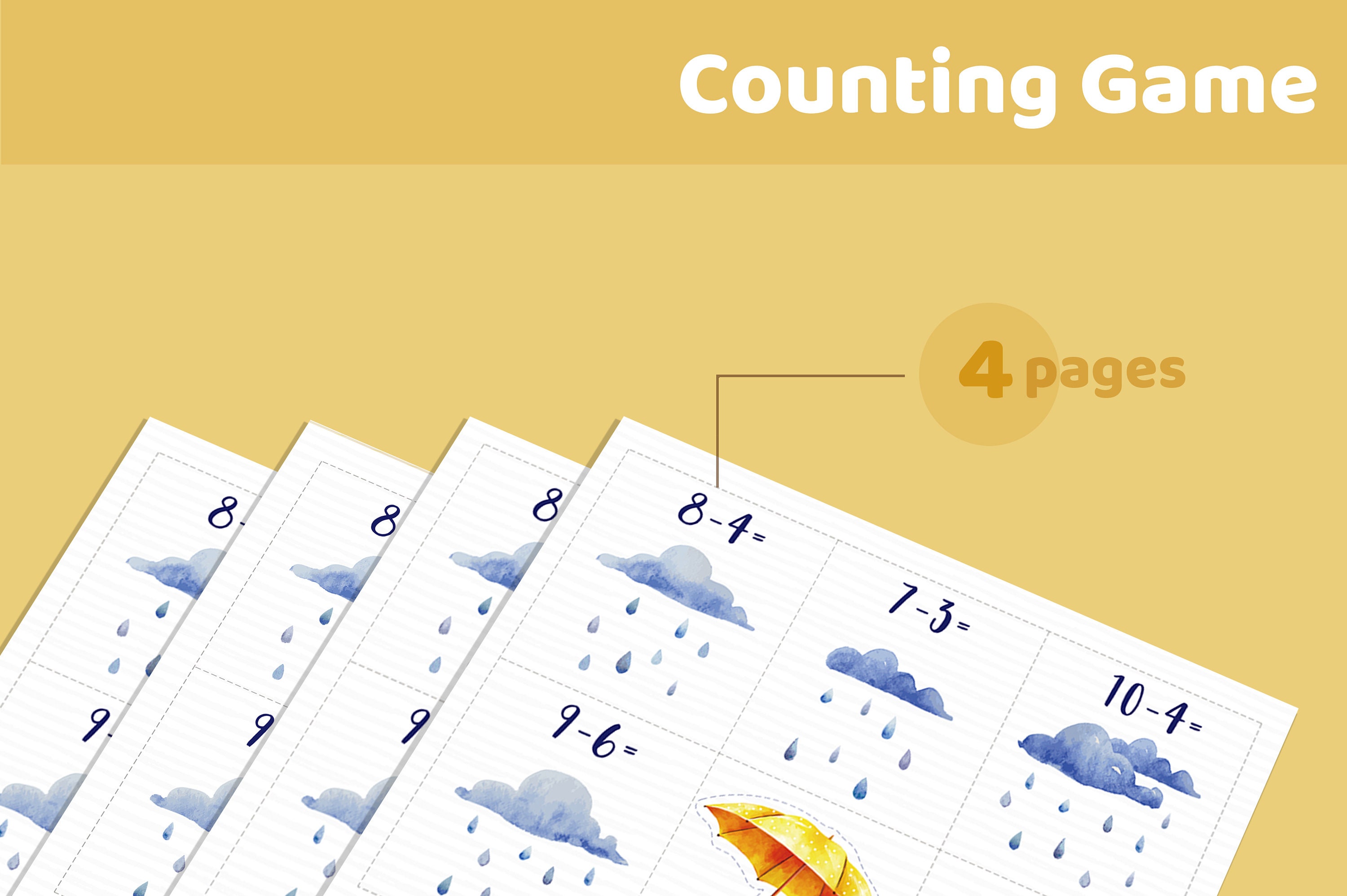 Rainy Day Numbers | Math Game | Subtraction Game | Numbers Game | Math ...