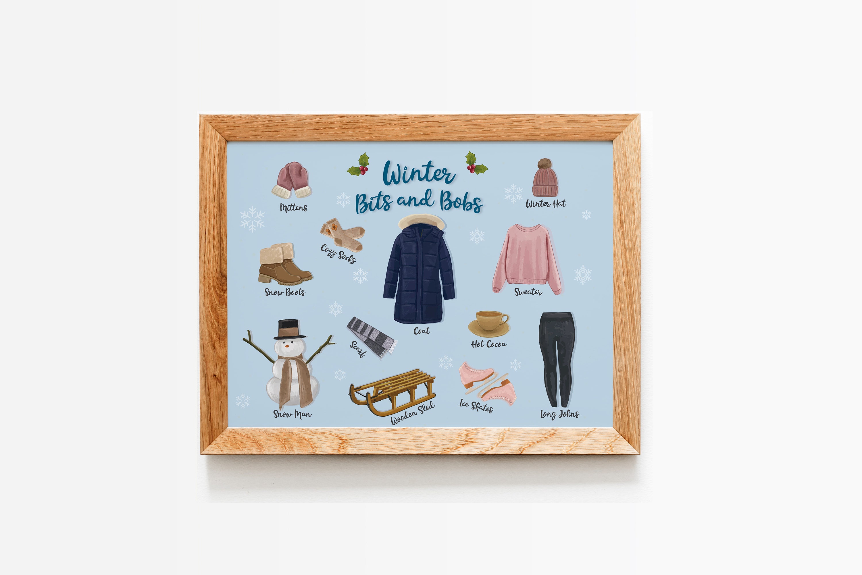Winter Bits and Bobs Flashcards Literacy Game Matching and - Etsy