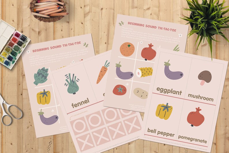 Beginning Sound Tic-tac-toe | Initial Sounds Tic-tac-toe | Fruits and ...