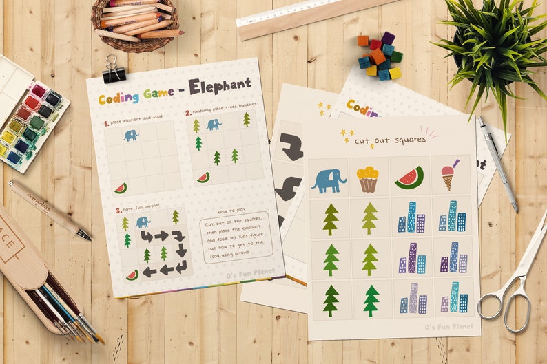 Elephant Coding Game Coding Tiles Programming Game Stem Learning Stem 1144