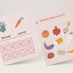 Beginning Sound Tic-tac-toe | Initial Sounds Tic-tac-toe | Fruits and ...