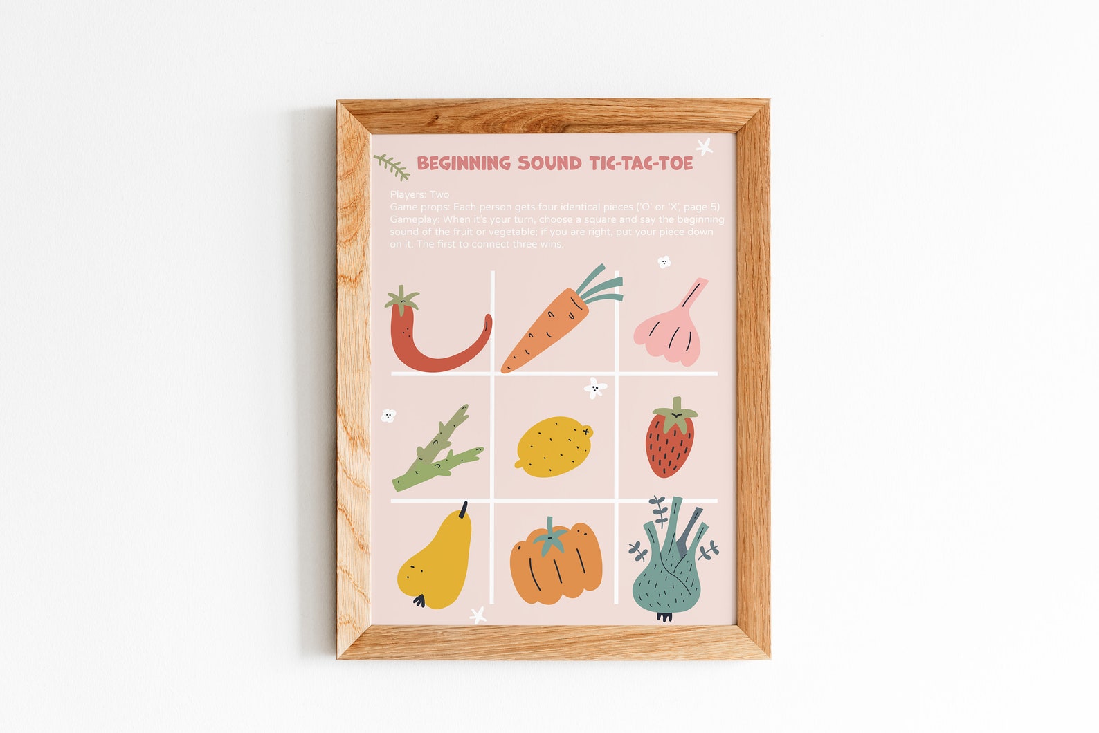 Beginning Sound Tic-tac-toe | Initial Sounds Tic-tac-toe | Fruits and ...