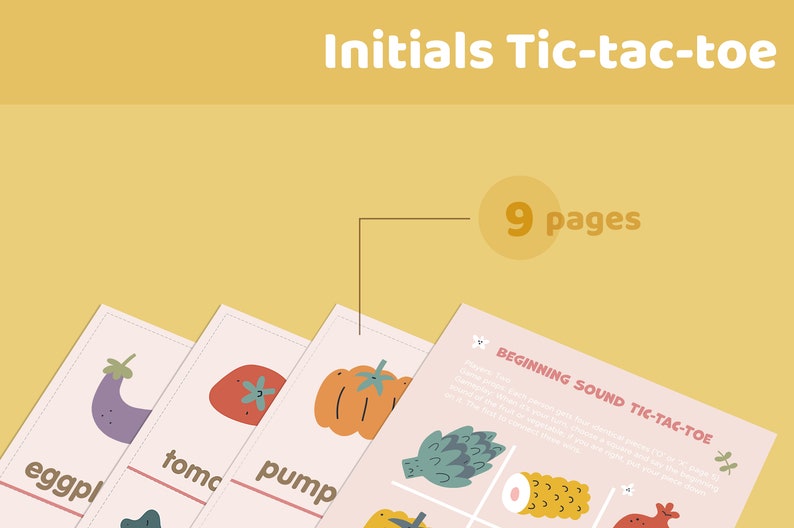 Beginning Sound Tic-tac-toe | Initial Sounds Tic-tac-toe | Fruits and ...
