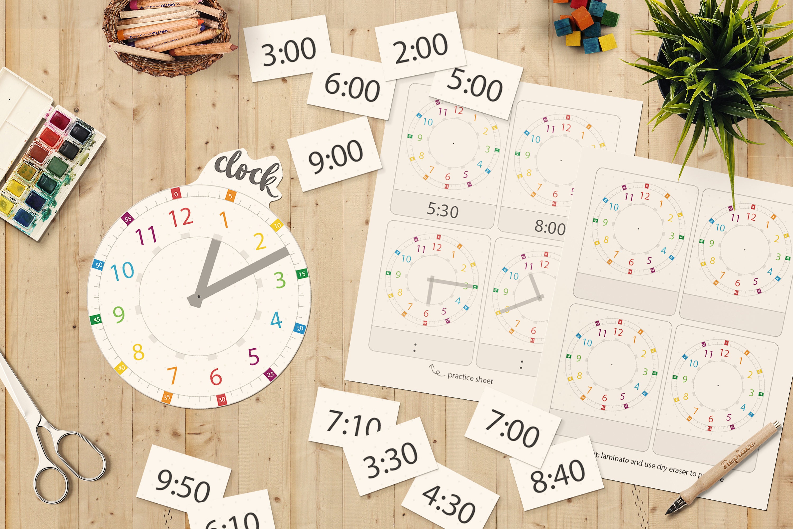 Clock Cutouts | Telling Time and Numeracy | Clock Fun Game | Time ...