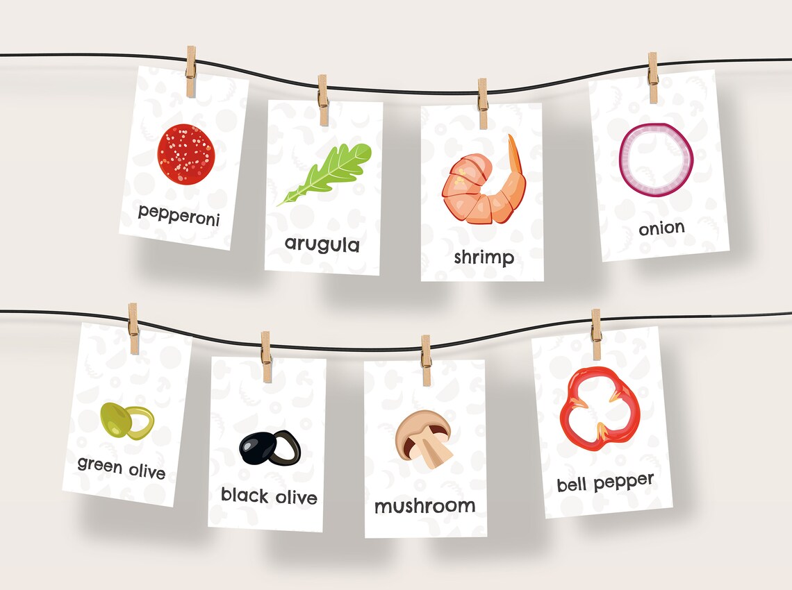 Pizza Making Game Pizza Menu Game Ingredients Flashcards Logic and ...