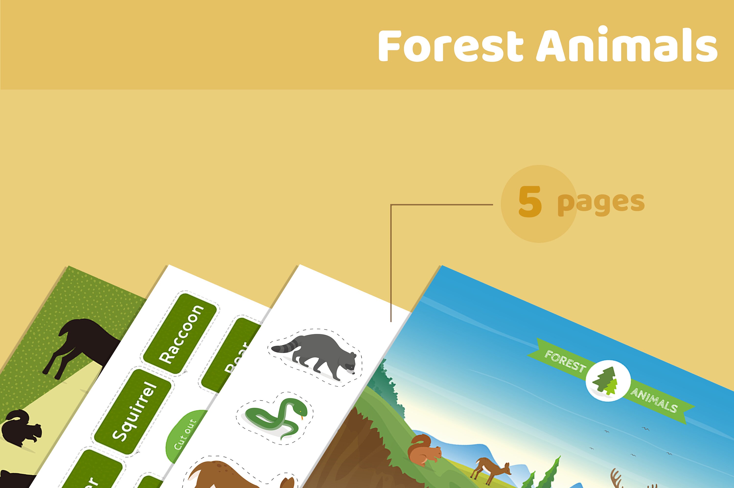 Forest Animals Fun Animal and Beginning Letter Match - Etsy