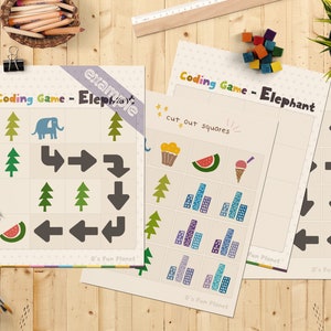 Elephant Coding Game | Coding Tiles | Programming Game | STEM Learning | STEM Game | Computer ...