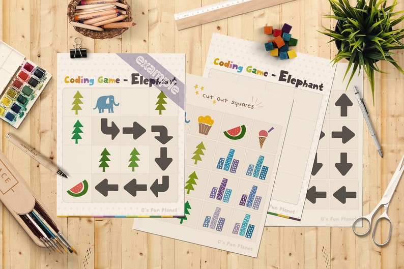 Elephant Coding Game Coding Tiles Programming Game STEM Learning STEM ...