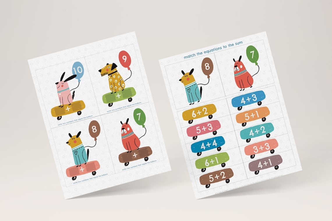 Puppy Math Cards | Dog Math Game | Numbers Game | Math Numeracy Game ...