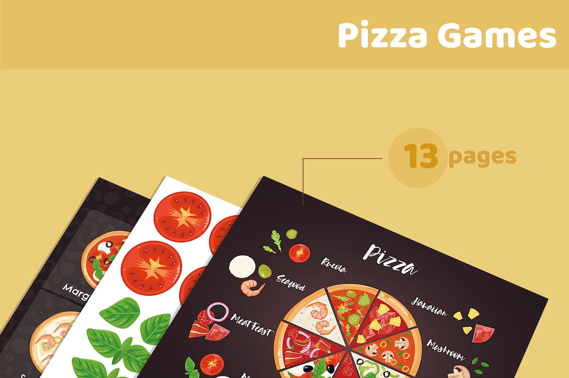 Pizza Making Game Pizza Menu Game Ingredients Flashcards - Etsy