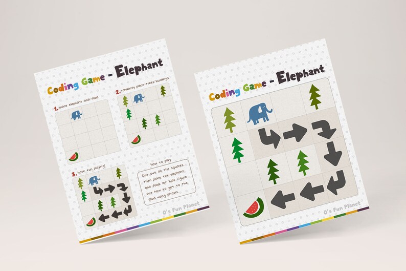Elephant Coding Game Coding Tiles Programming Game STEM Learning STEM Game Computer Programming ...