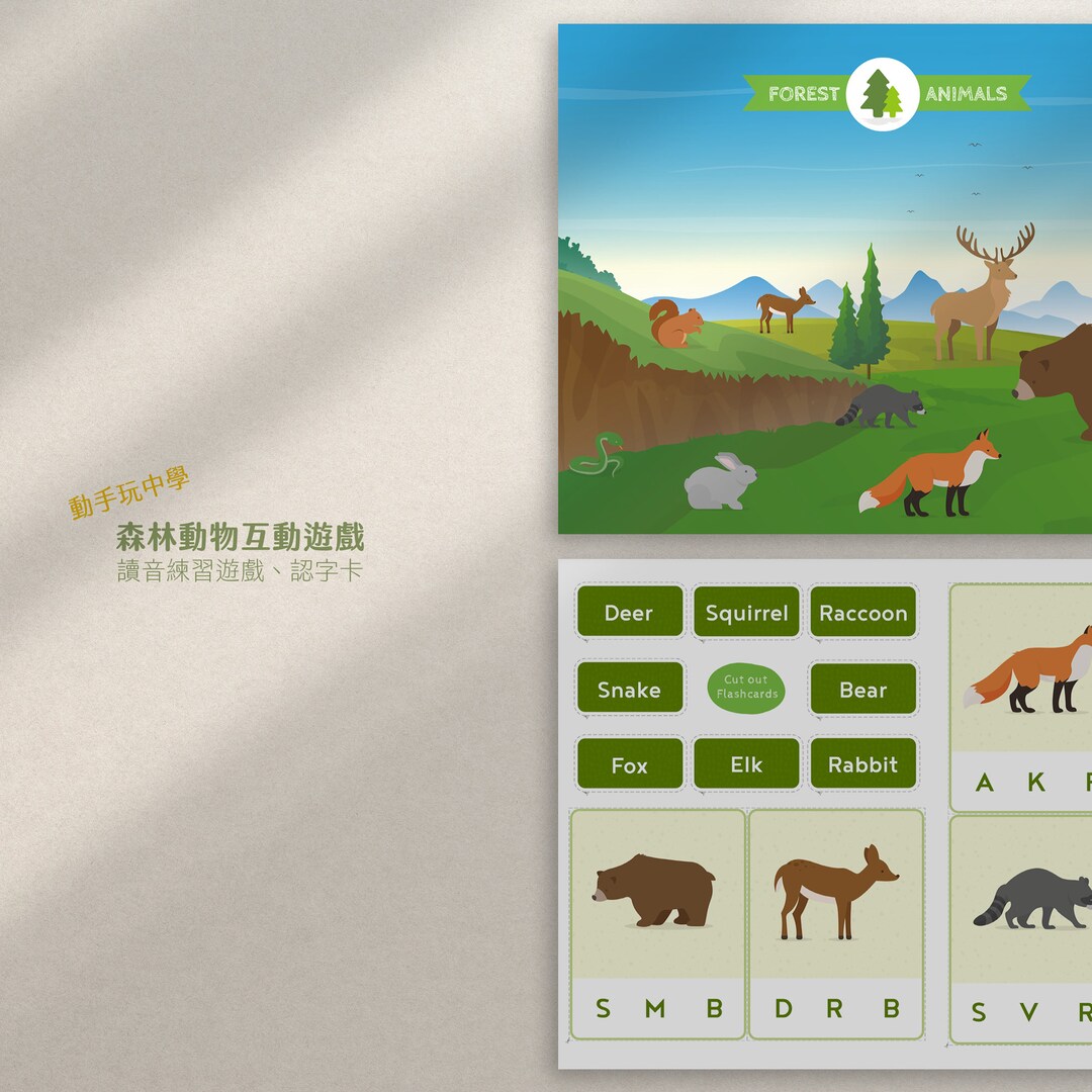 Forest Animals Fun | Animal and Beginning Letter Match | Silhouettes ...
