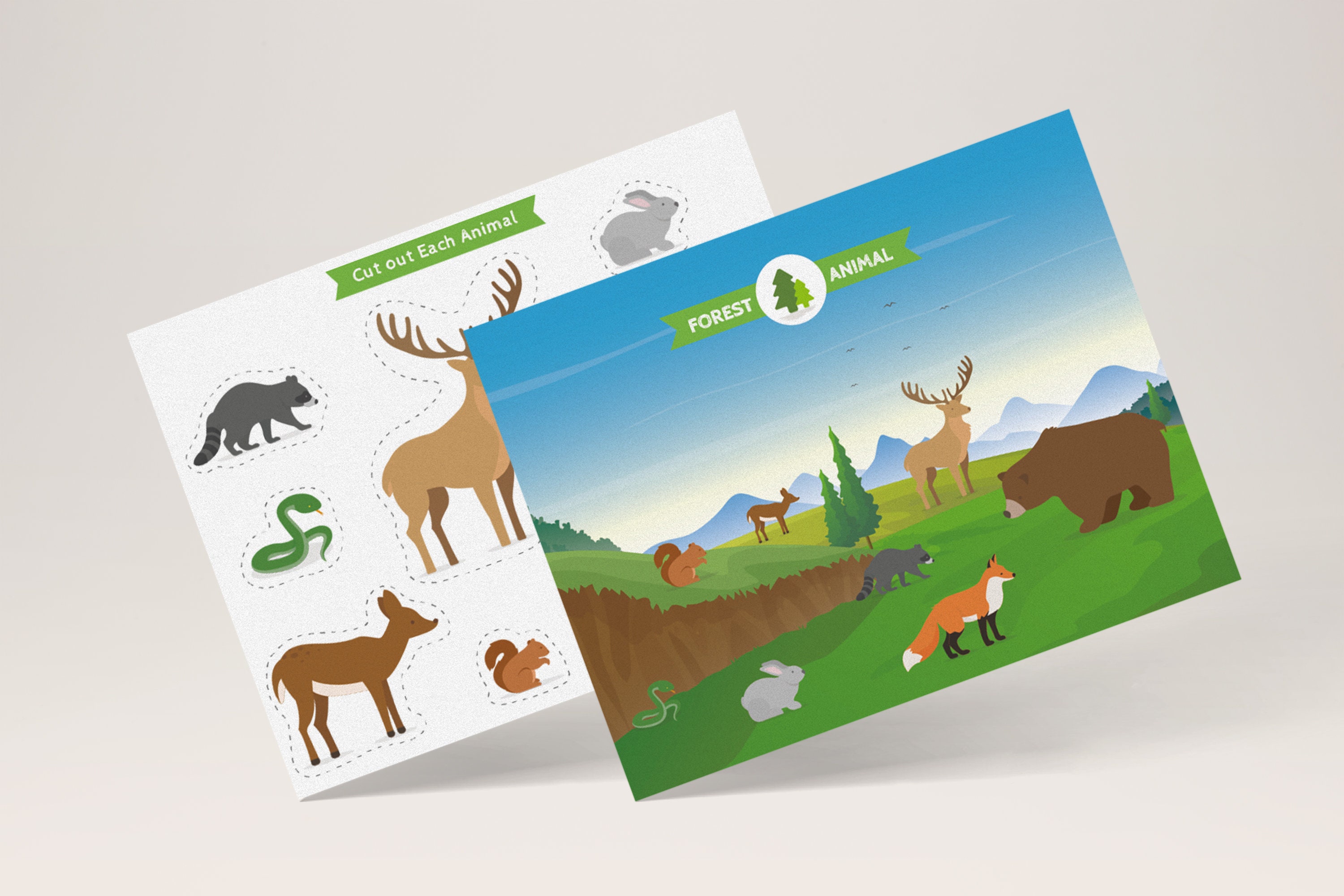 Diversión de animales del bosque / Combinación de letras de animales y ...