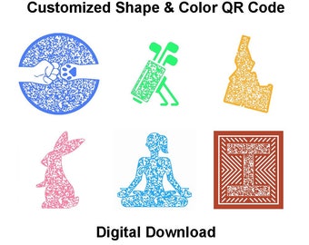 Custom Shape QR Code Digital Download Small Businesses, Websites, Scan ...