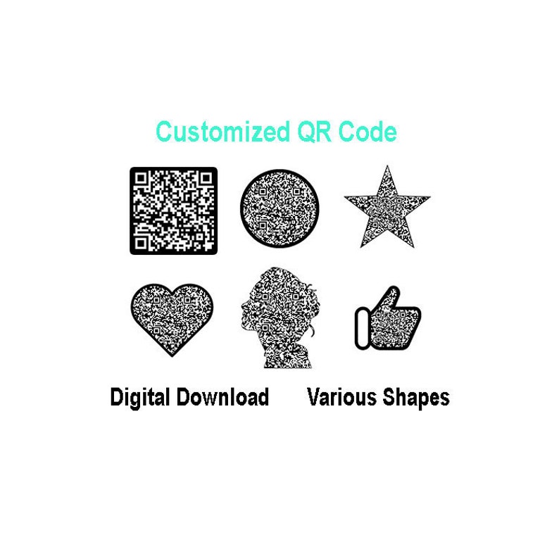 Custom Shape QR Code Digital Download Small Businesses - Etsy