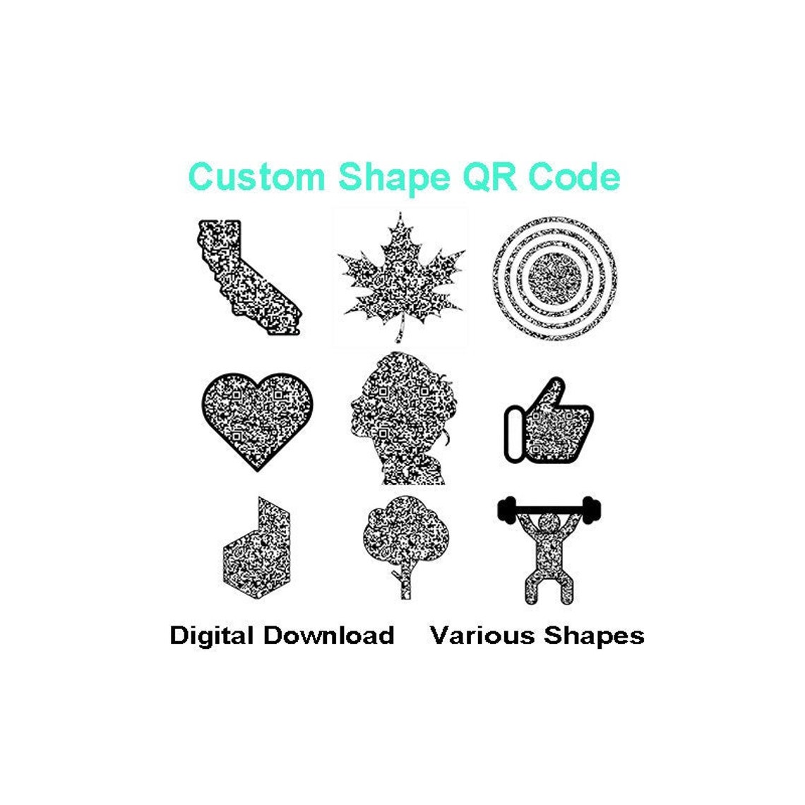 Custom Shape QR Code Digital Download Small Businesses - Etsy