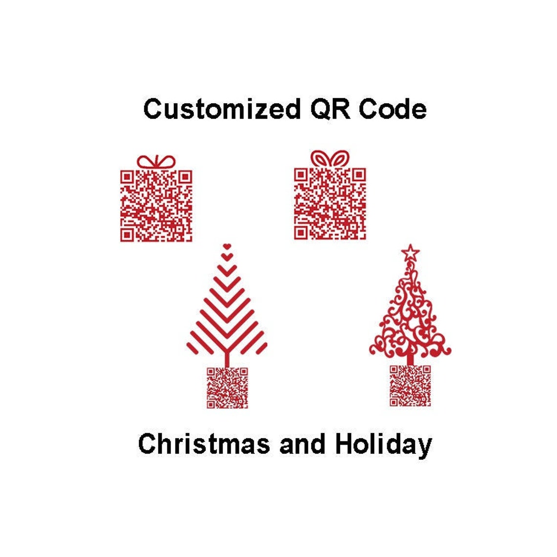 Christmas and Holiday Custom QR Code Digital Download - Small ...