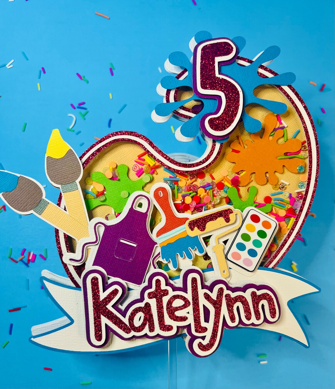 Art Paint Theme Cake Topper, Cake Topper, Art Birthday, Paint Birthday ...