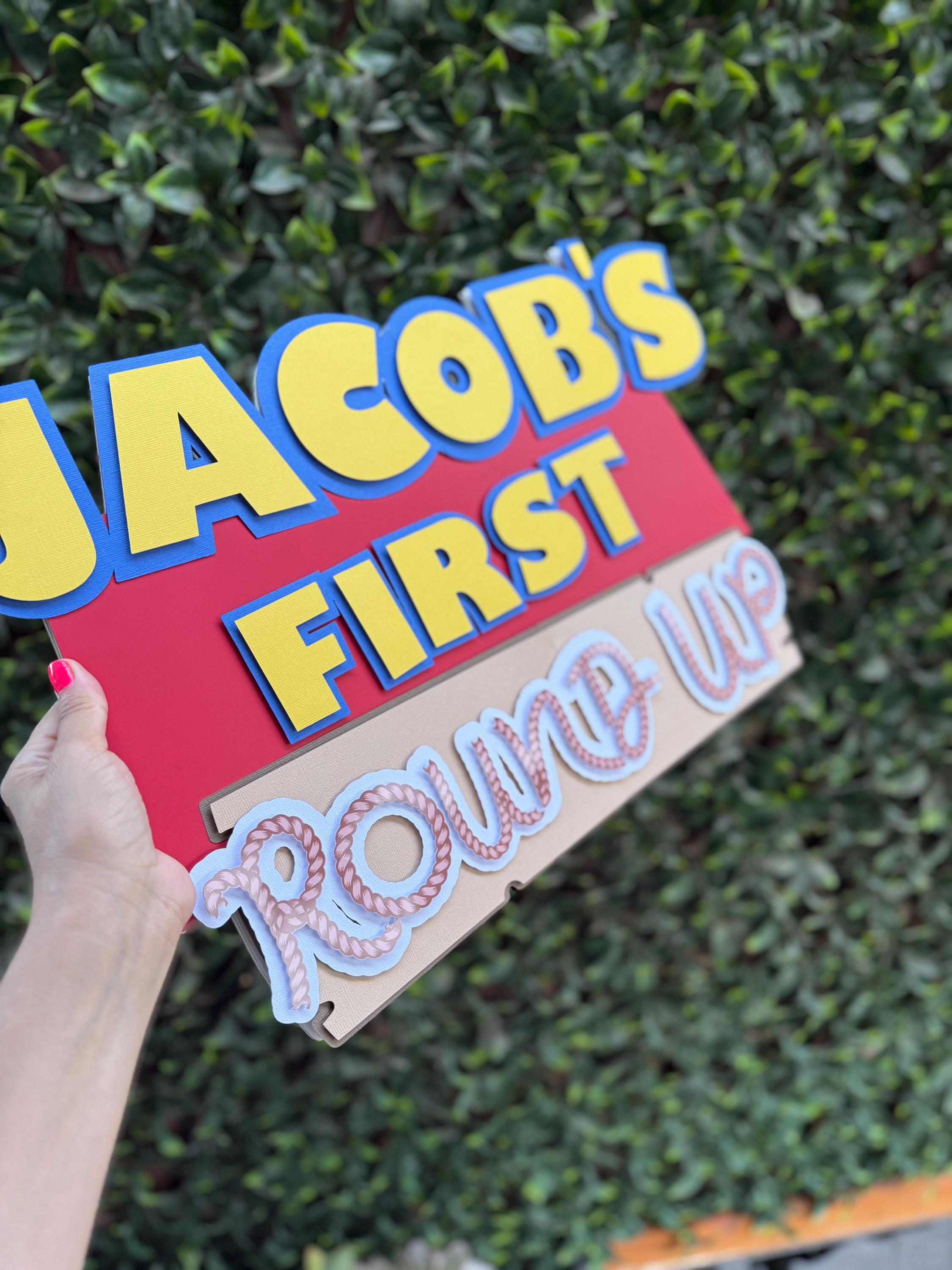 Toy Story First Round-up Sign: 3D Birthday Party Photo Prop - Etsy