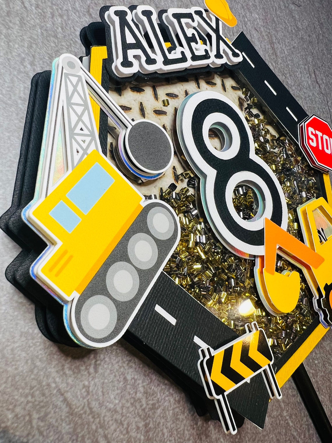 Construction Theme Shaker Cake Topper - Etsy