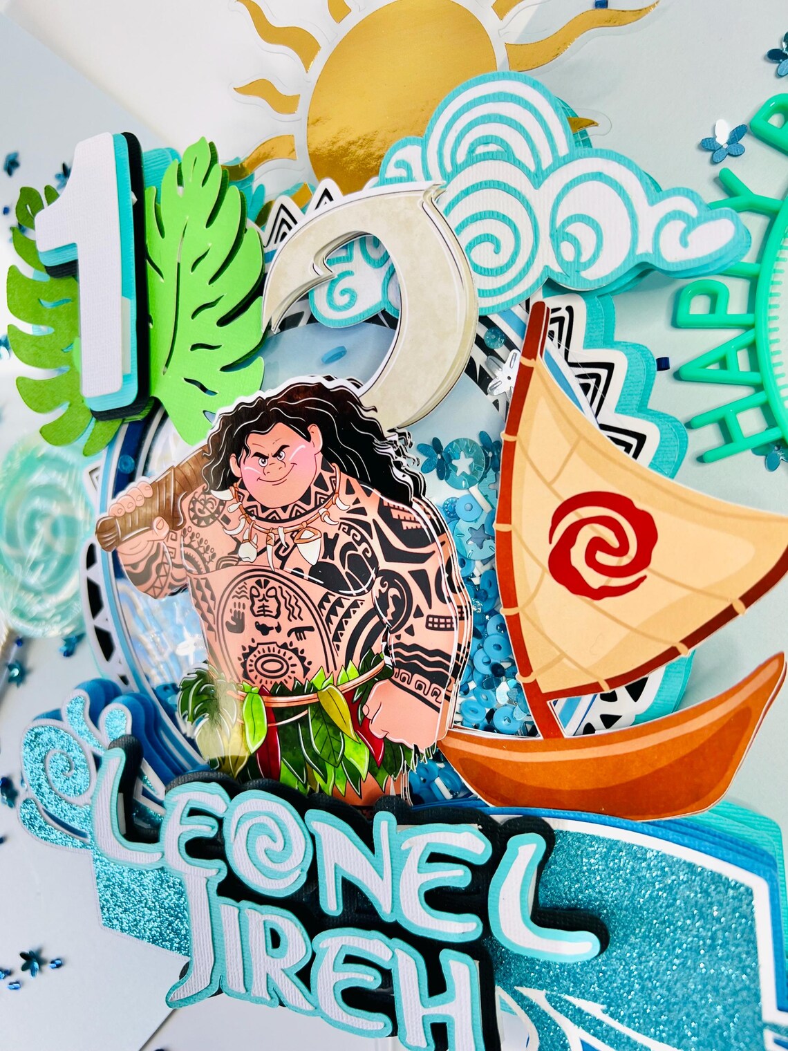 Personalized Maui Birthday Cake Topper: Tropical Party Decor (9x9.5) - Etsy