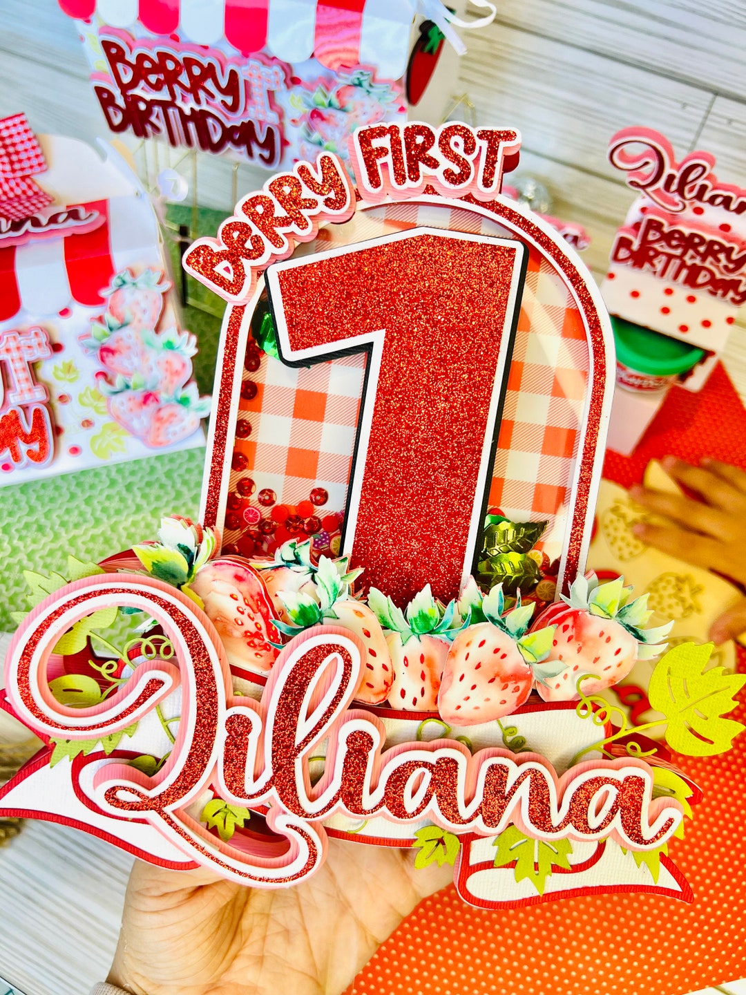 Berry First Cake Topper, Berry First Birthday, First Birthday Cake ...