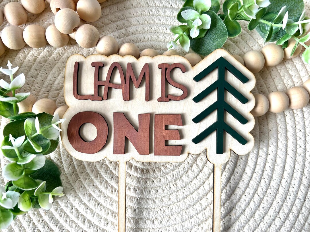 Personalized Woodland First Birthday Cake Topper: Camping Theme - Etsy