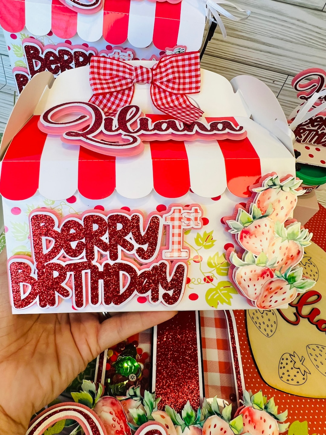 Berry First Favor Box, Berry Favor Box, Favor Box, Strawberry Party ...