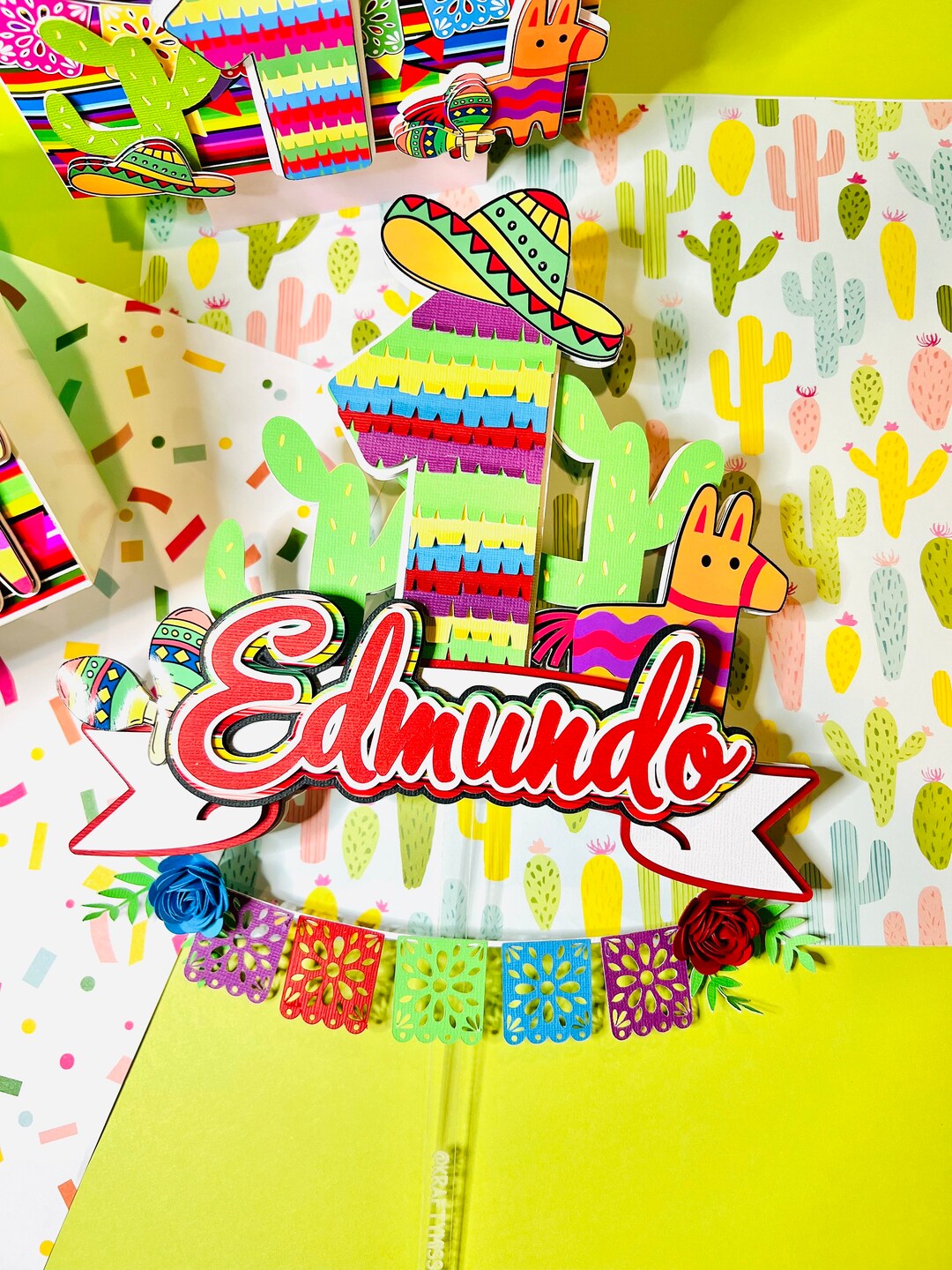 First First Birthday, First Birthday, Fiesta Theme Cake Topper, First ...