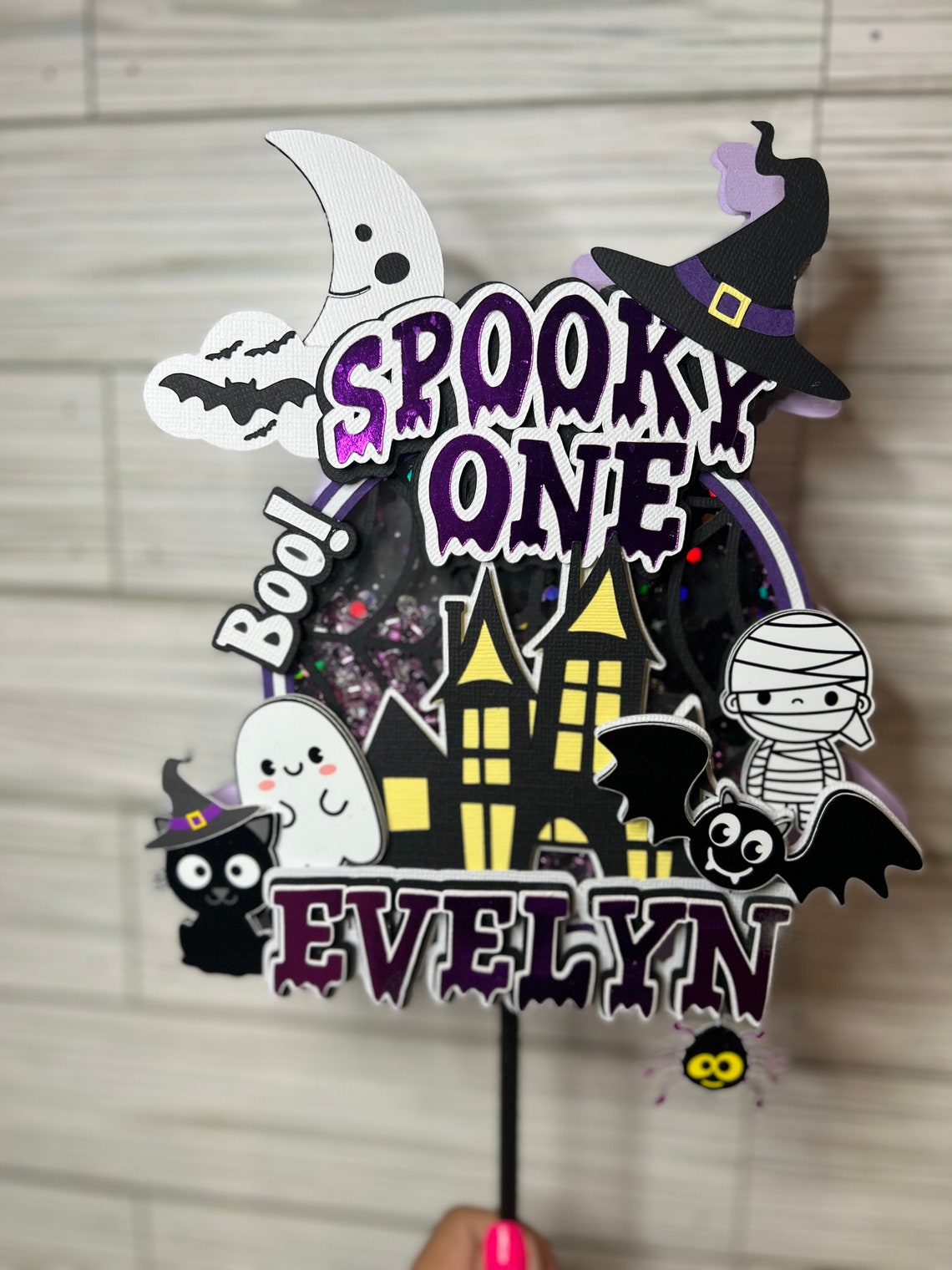 Spooky One Theme Cake Topper Shaker, Spooky Cake Topper, Spooky ...