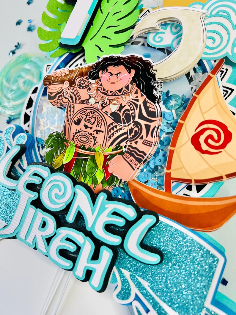 Personalized Maui Birthday Cake Topper: Tropical Party Decor (9x9.5) - Etsy
