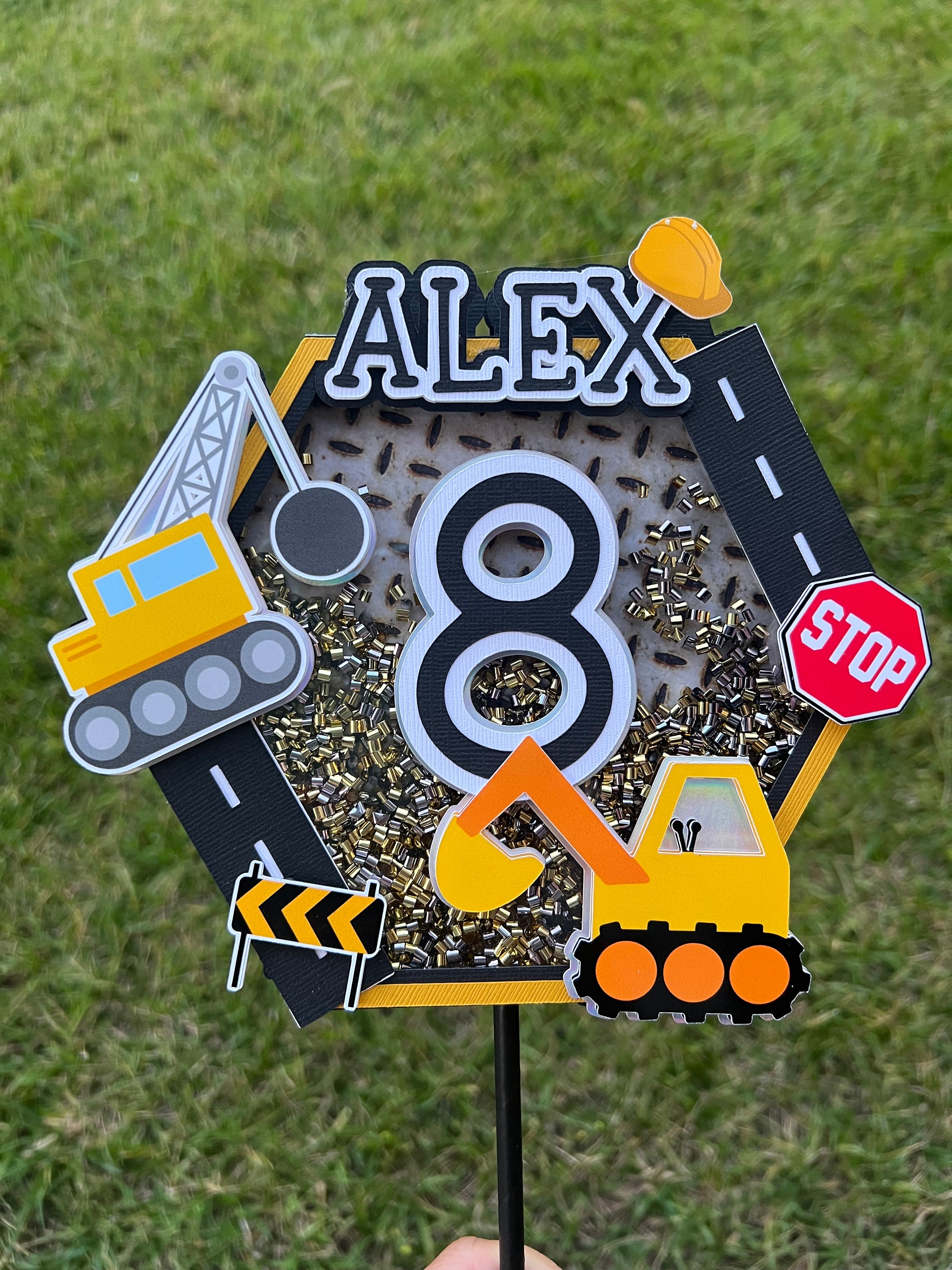 Construction Theme Shaker Cake Topper - Etsy