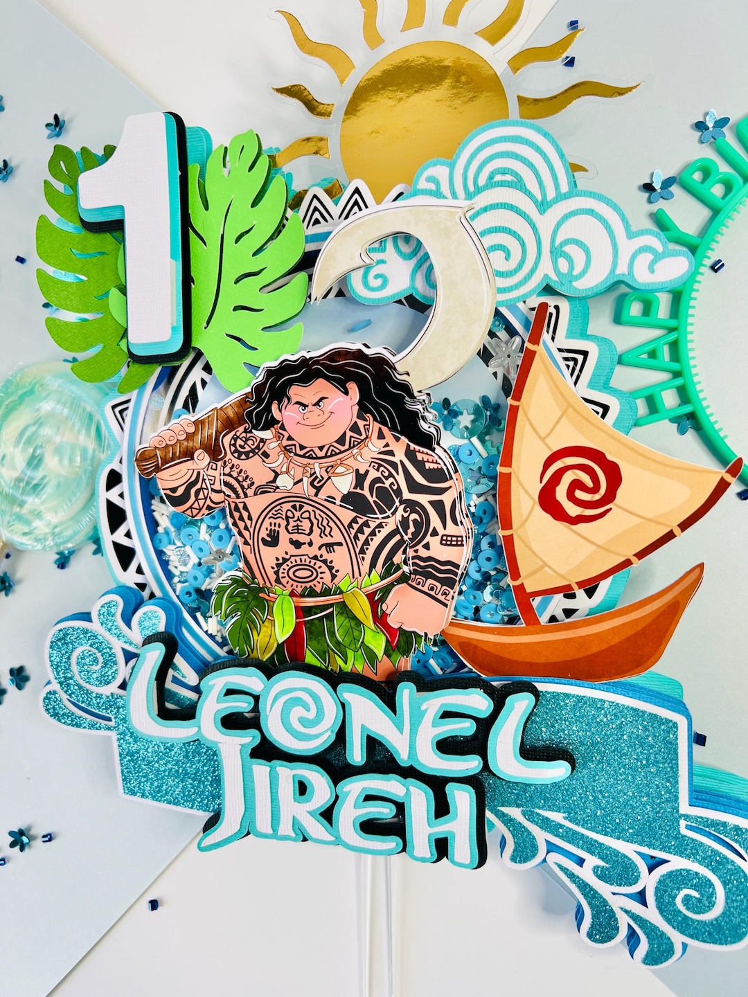 Maui Cake Topper, Cake Topper, Hawaiian Cake Topper, Birthday Cake ...