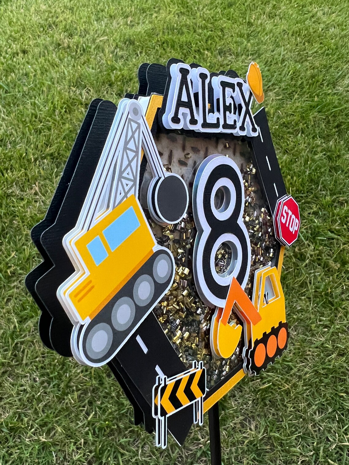 Construction Theme Shaker Cake Topper - Etsy