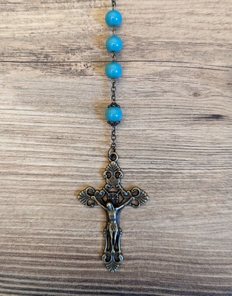 Miraculous Medal Rosary, Catholic Gift, Catholic Rosary, Turquoise ...