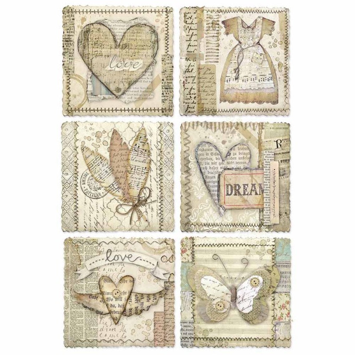 Stamperia Reispapier_imagine Love. Decoupage. - Etsy