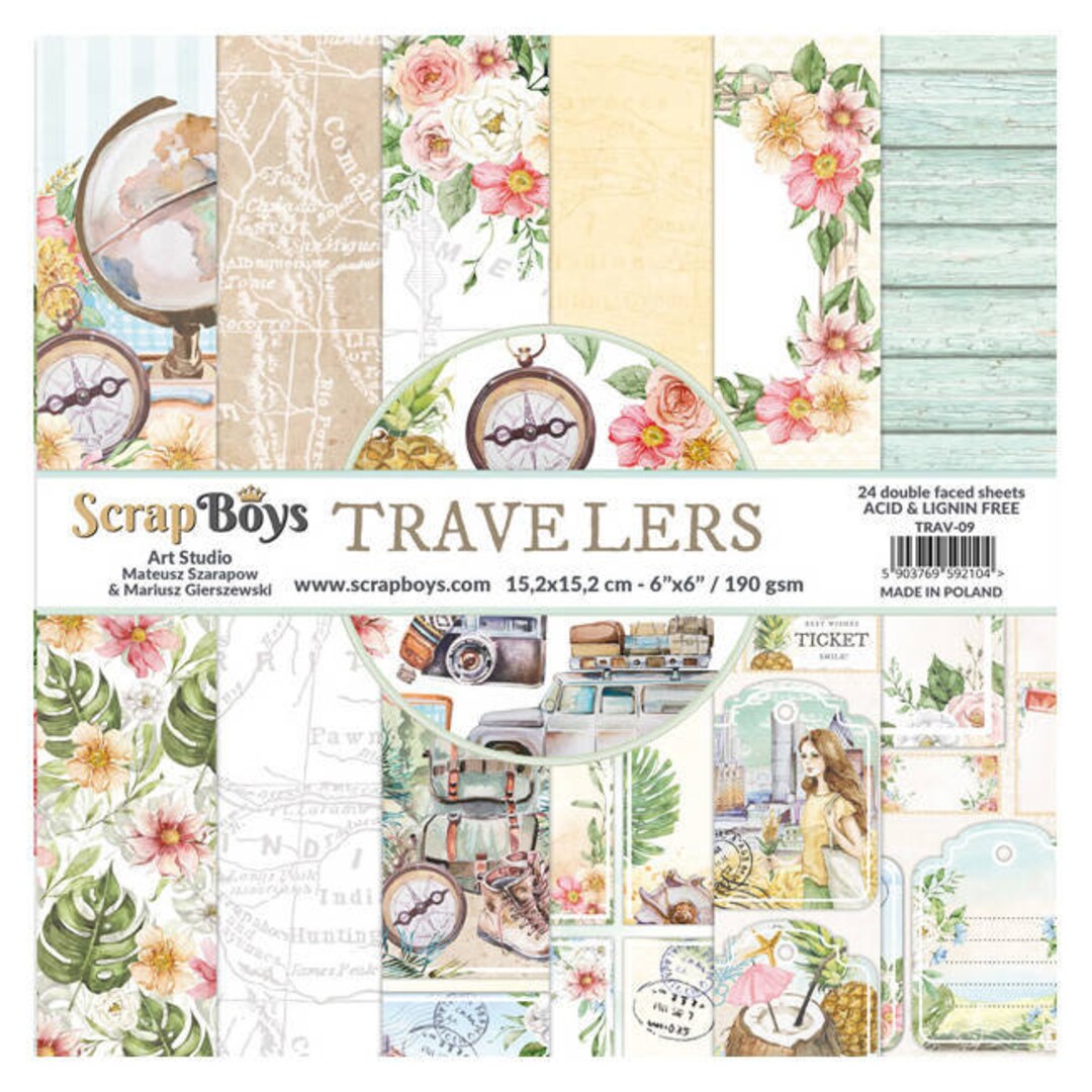 Scrapboys. Paper Pad 15 X 15 Cm 6x6. Travelers. - Etsy