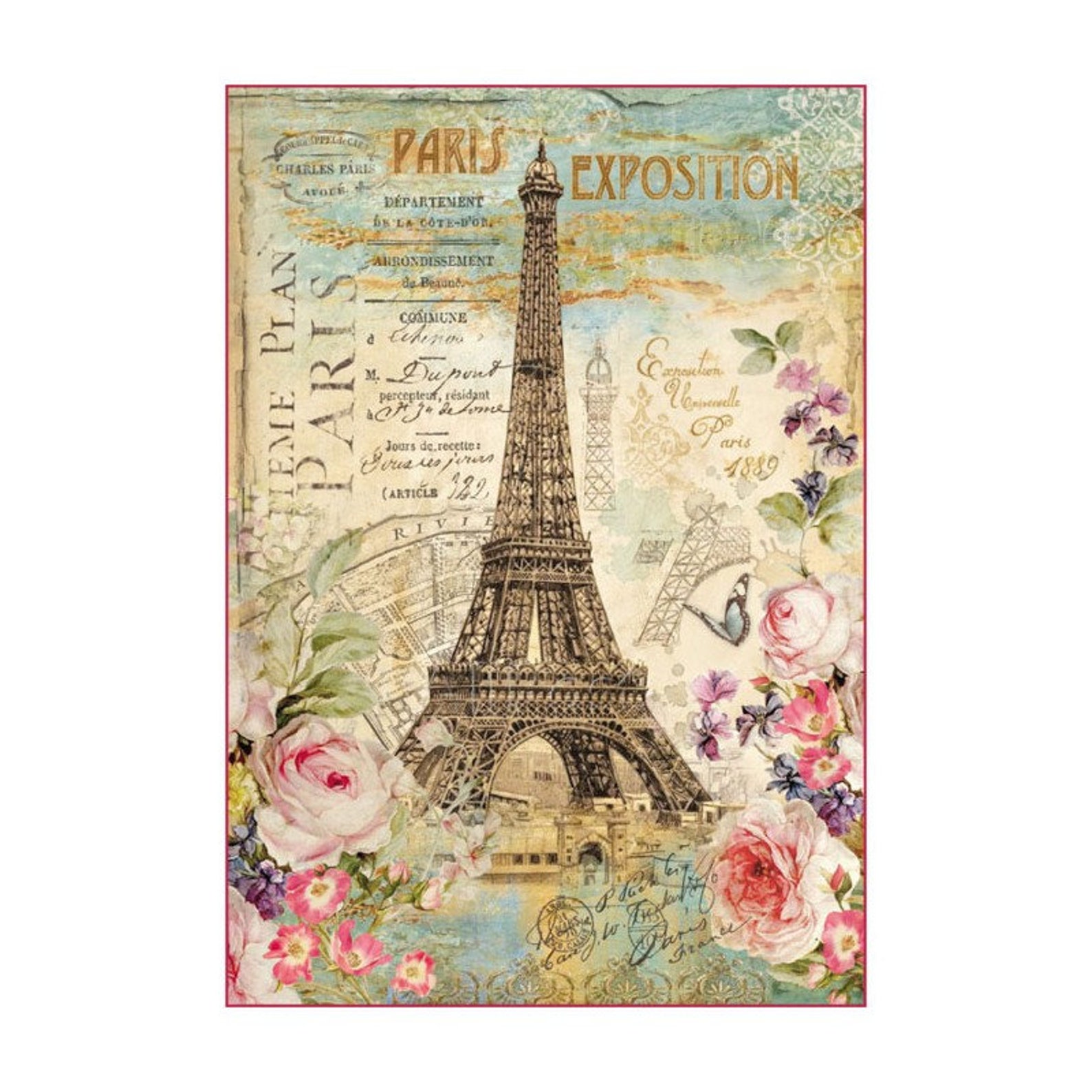 Rice paper. Paris. Stamperia_decoupage. | Etsy