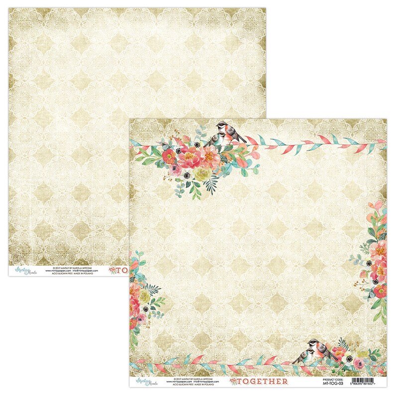 Scrapbooking Paper. Together 12x12. Mintay by - Etsy