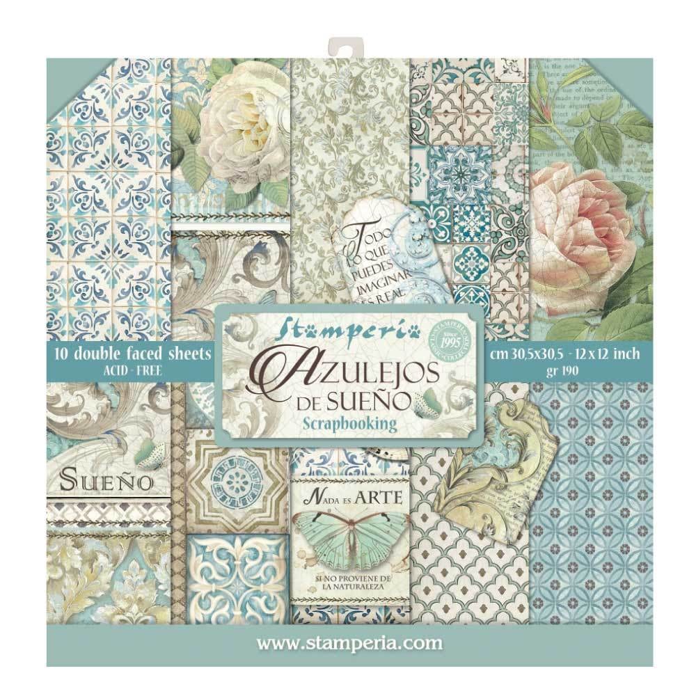 Stamperia. Scrapbooking paper 12x12 30 x 30 cm Azulejos. | Etsy