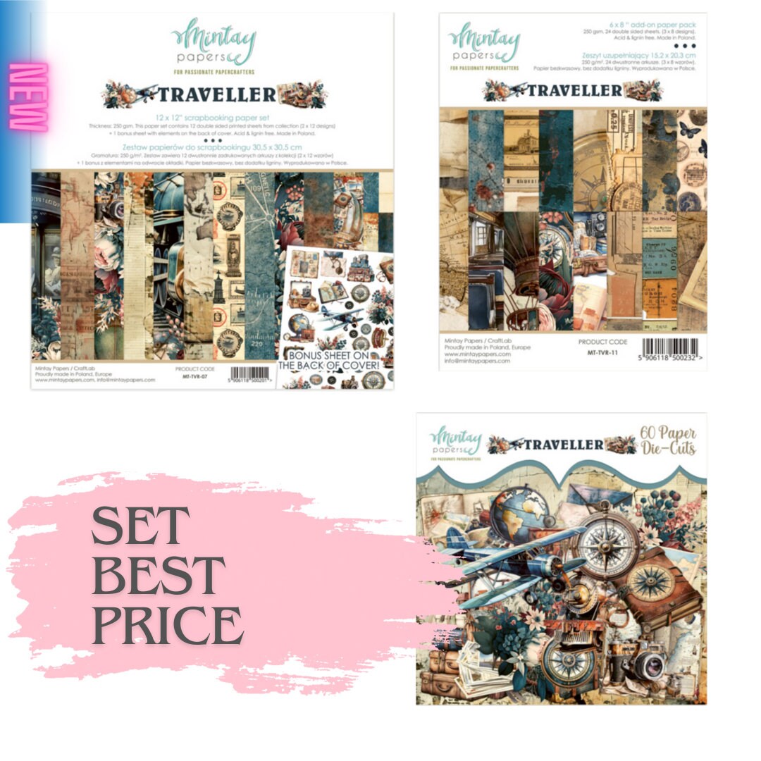 NEW Mintay Set. Craft Paper Pad 12x12'', 6x8 Paper Pack, Cuts ...