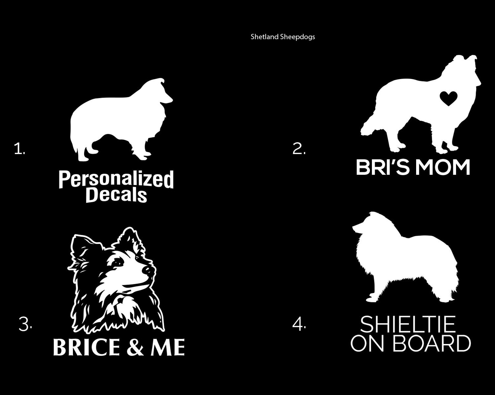 Shetland Sheepdogs Vinyl Window Decals Make a Decal Online - Etsy