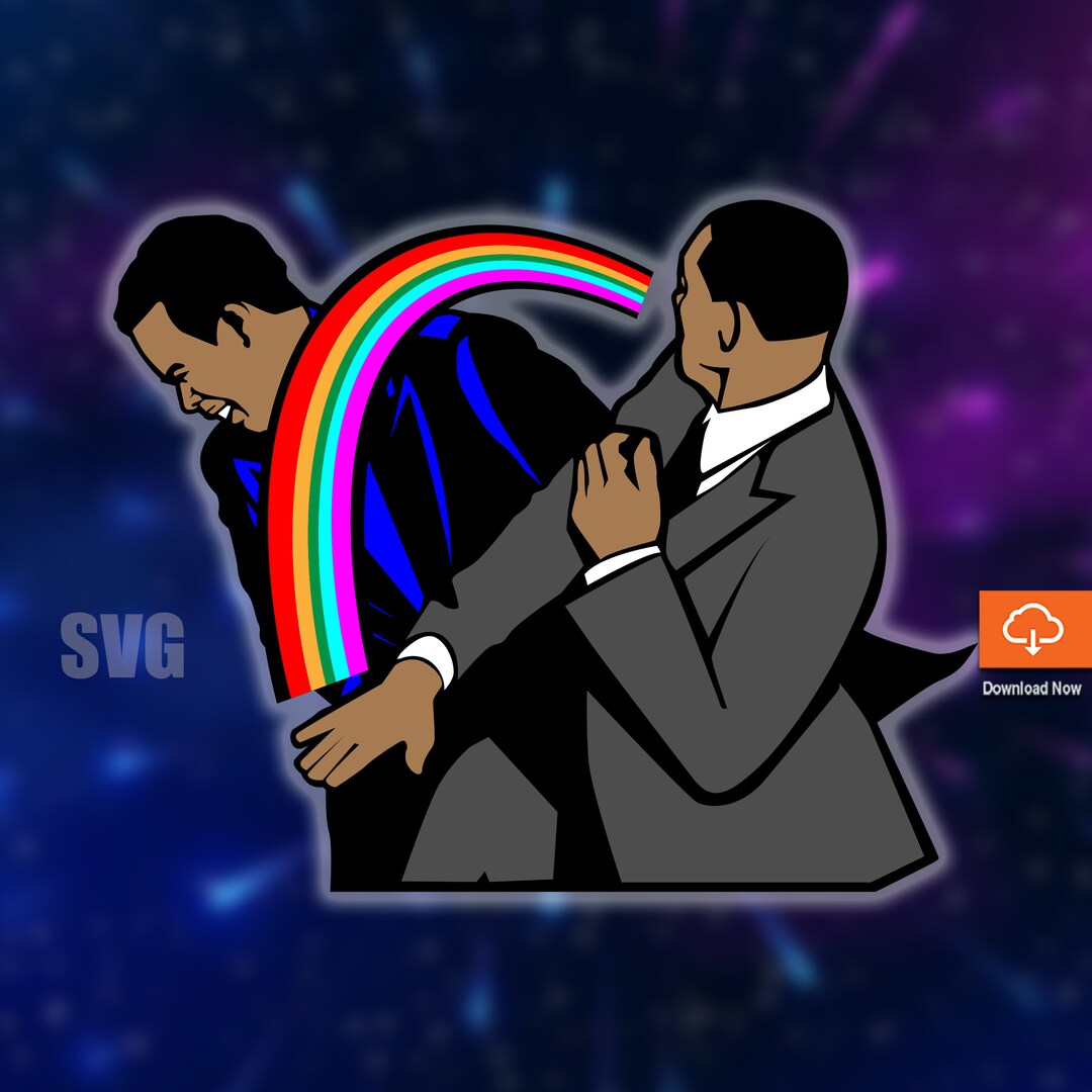 Will Smith Chris Rock Slap SVG Making Rainbows - Etsy